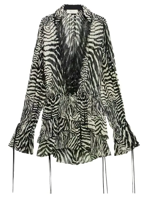 Blumarine Zebra-print Mini Dress - Black
