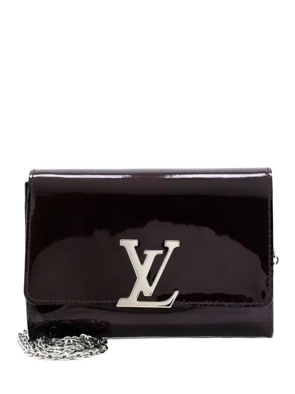 LOUIS VUITTON Chain Louise Patent Pm Clutch Bag - Red