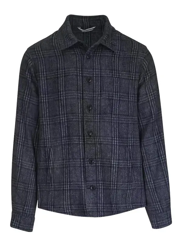 Fedeli Checked-pattern Shirt Jacket - Grey