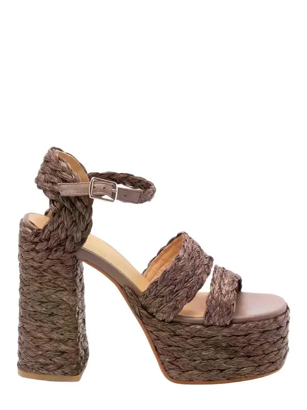 CastaÑer Platform Raffia Espadrilles - Brown
