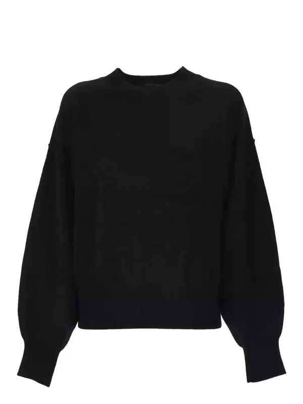 EMMA E GAIA Crew-neck Long Sleeve Sweater - Black
