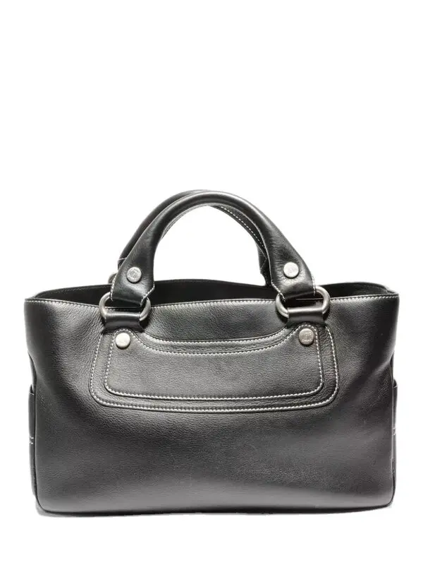 Celine 2000s Boogie Leather Tote Bag - Black