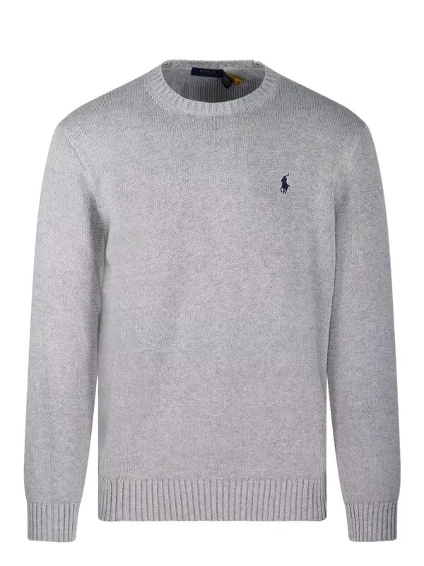 Ralph Lauren Polo Pony-embroidered Crew-neck Sweater - Grey