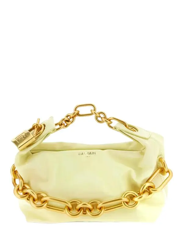Balmain Mini Sync Chain Leather Tote - Yellow