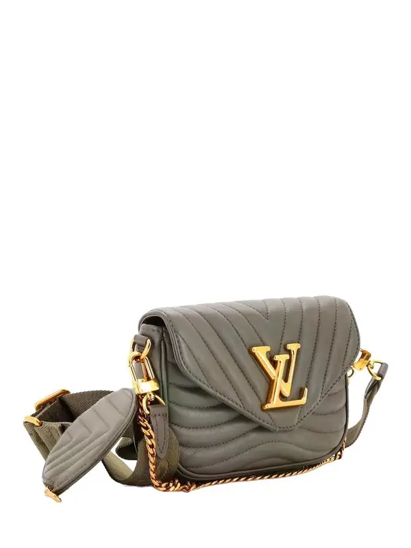 LOUIS VUITTON New Wave Multi Pochette Quilted Leather Crossbody Bag - Green