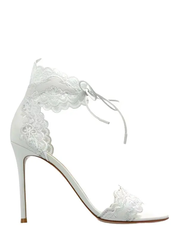 GIANVITO ROSSI Evie Ankle-tie Stiletto Sandals - White