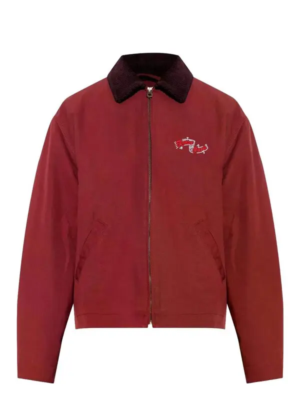 Kenzo Corduroy-collar Jacket - Red