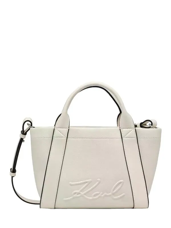 Karl Lagerfeld Embossed Logo Tote - White