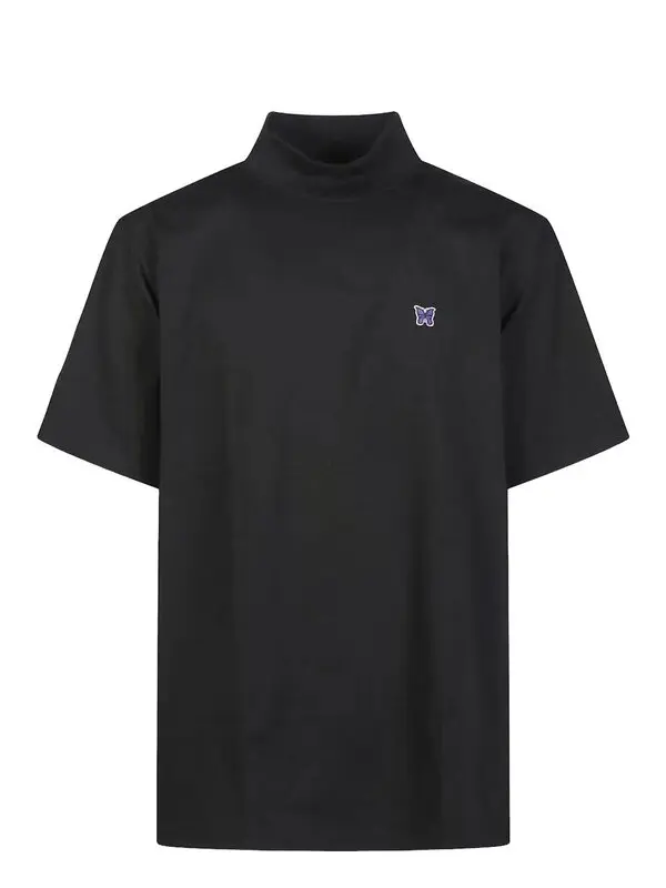 Needles Embroidered High-neck T-shirt - Black