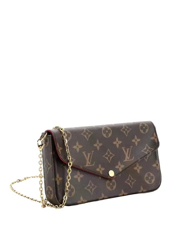 LOUIS VUITTON Felicie Pochette Monogram Canvas Crossbody Bag - Brown