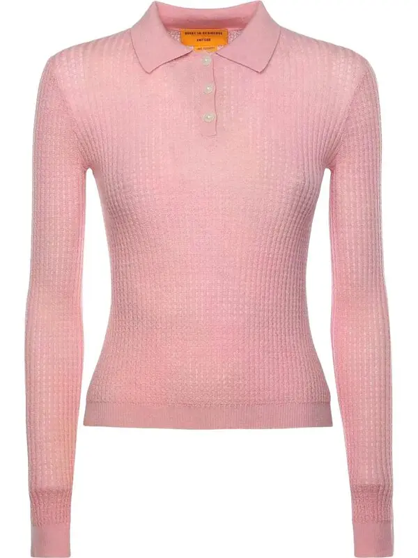 Guest In Residence Shrunken Polo Top - Pink