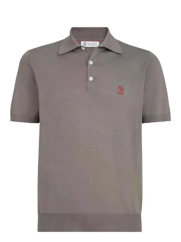 Brunello Cucinelli Logo-embroidered Polo Shirt - Grey