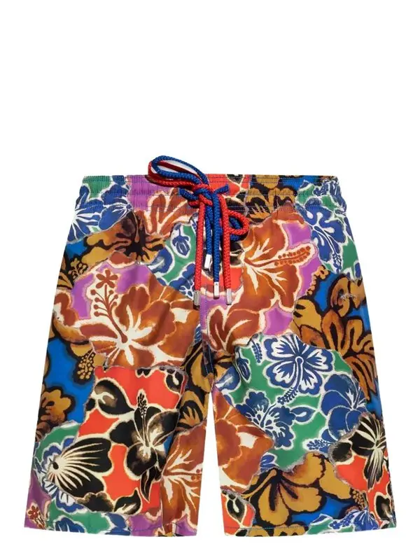 Palm Angels X Vilebrequin Floral-print Swim Shorts - Blue