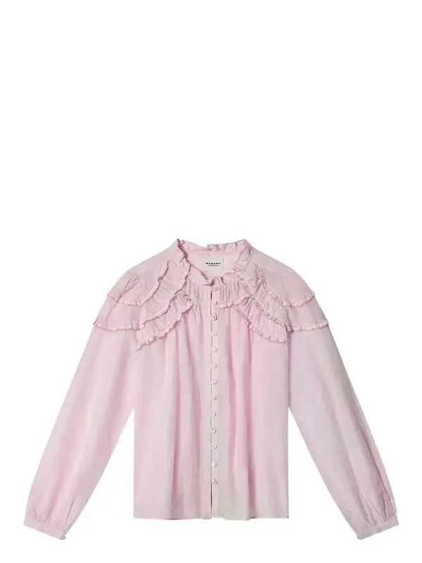 MARANT ETOILE Christa Ruffled Top - Pink