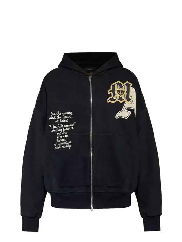 Amiri Logo-appliqué Full-zip Hoodie - Black