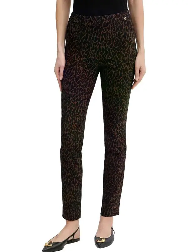 Guess Leopard-pattern Trousers - Black