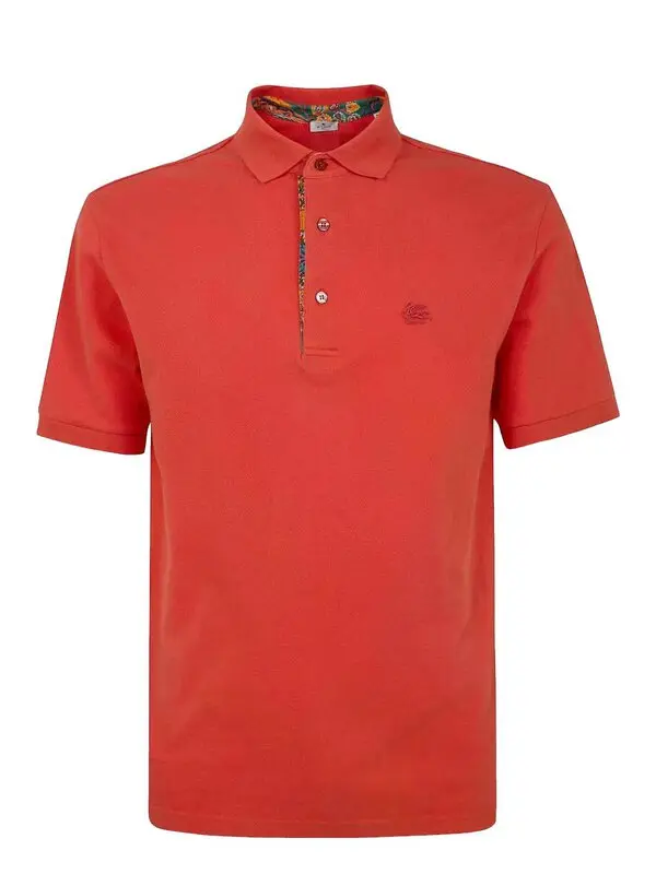 Etro Logo-detail Short-sleeve Polo Shirt - Red