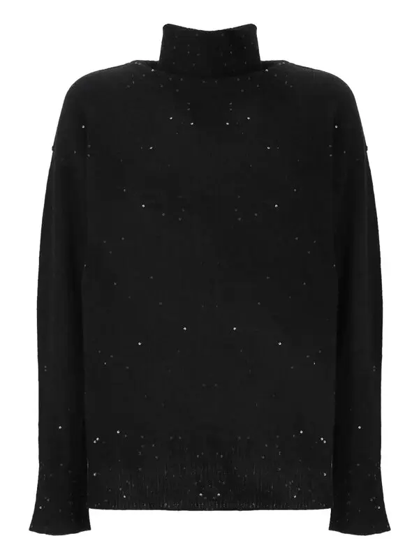 Lorena Antoniazzi Sequin Embellished Turtleneck Sweater - Black