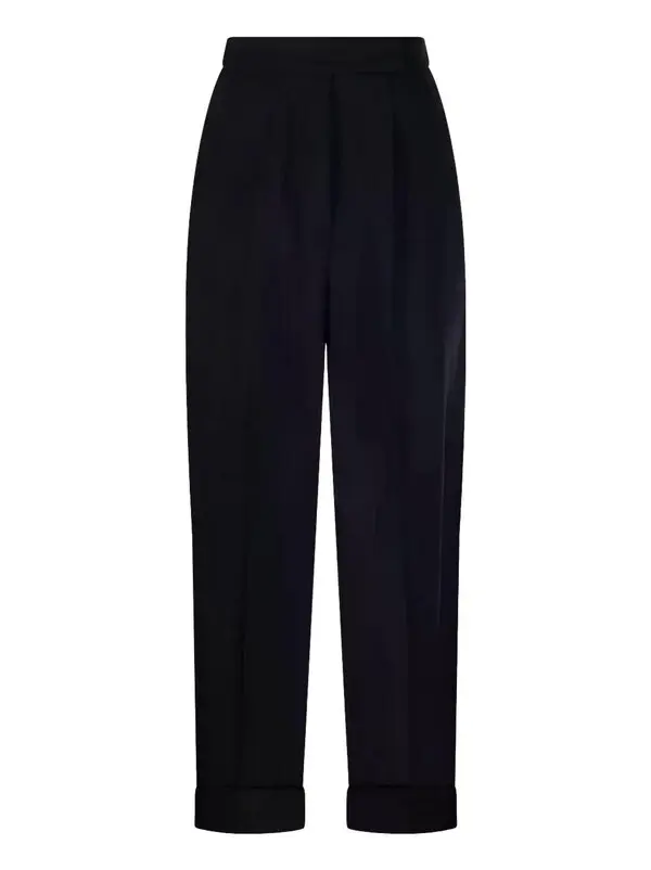 Max Mara Cuffed Pleated Trousers - Black