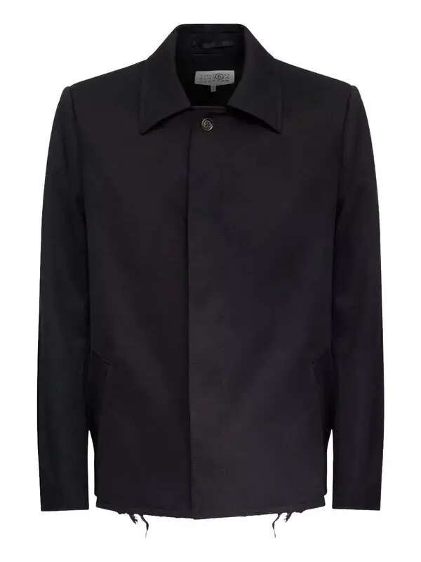 MAISON MARGIELA Frayed-hem Shirt Jacket - Black