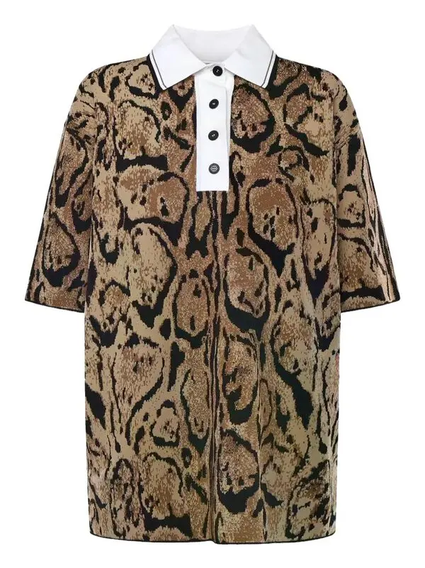 Stella McCartney Printed Polo Top - Brown
