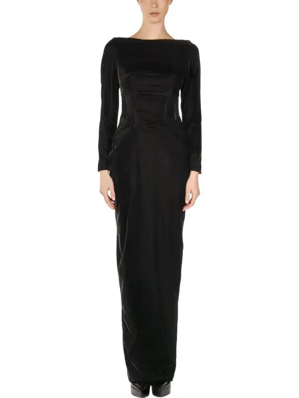 ARAFTU Long-sleeved Maxi Dress - Black