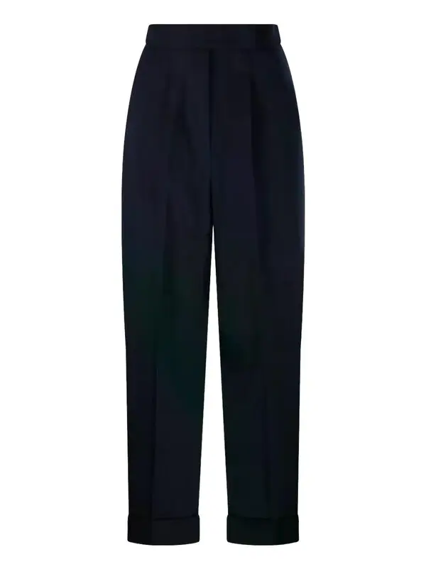 Max Mara Cuffed Pleated Trousers - Blue