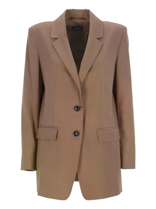 Marella Button Blazer - Brown