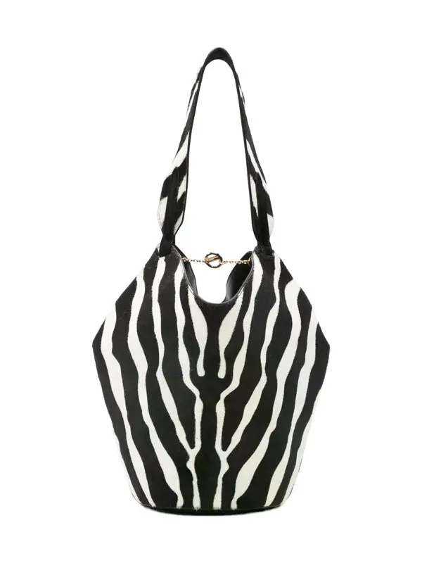 Khaite Mini Zebra-print Tote Bag - Black