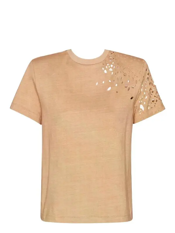 SEROYA Cut-out T-shirt - Neutrals