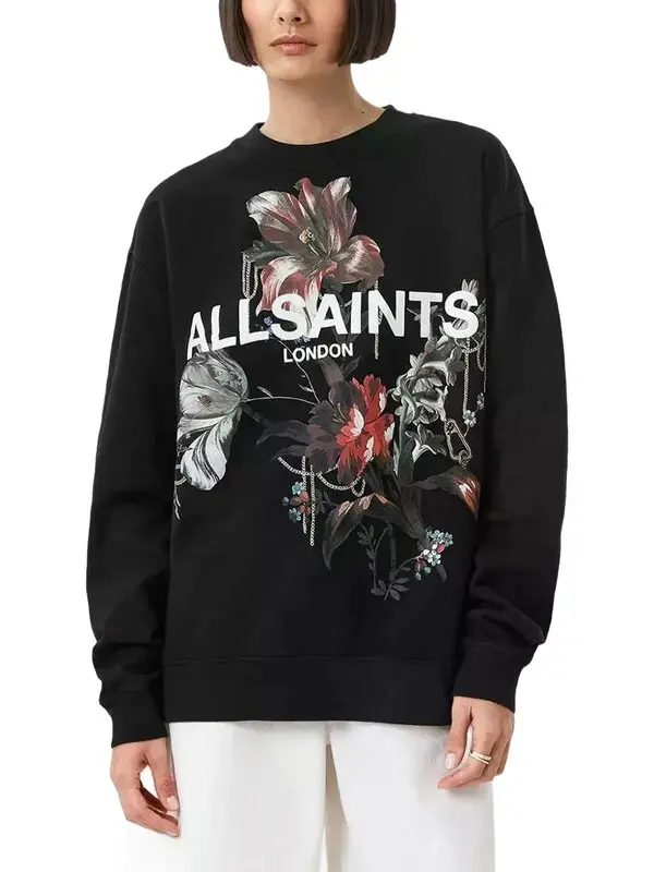 ALLSAINTS Floral Print Sweatshirt - Black