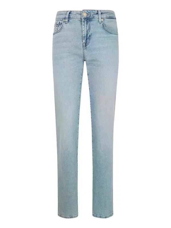 7 For All Mankind Five-pocket Straight Leg Jeans - Blue