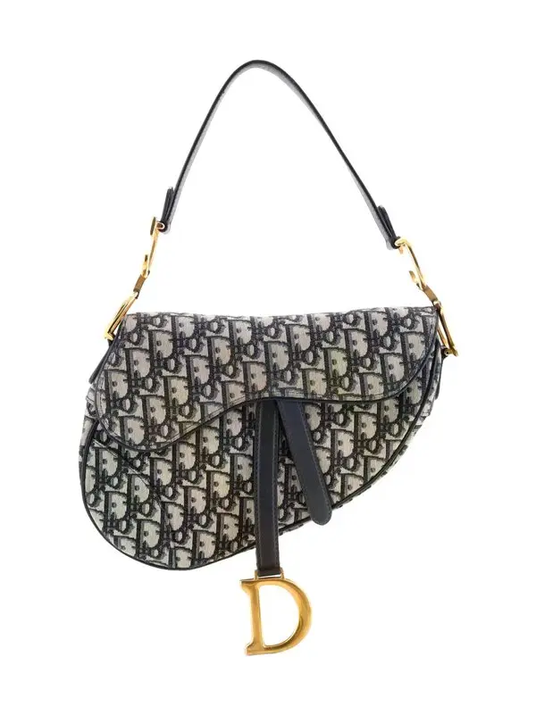 Dior Saddle Handbag Oblique Canvas Medium - Blue