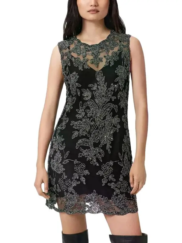 ALLSAINTS Inaya Floral-detail Mini Dress - Black