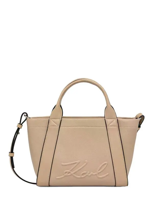 Karl Lagerfeld Embossed Logo Tote - Neutrals