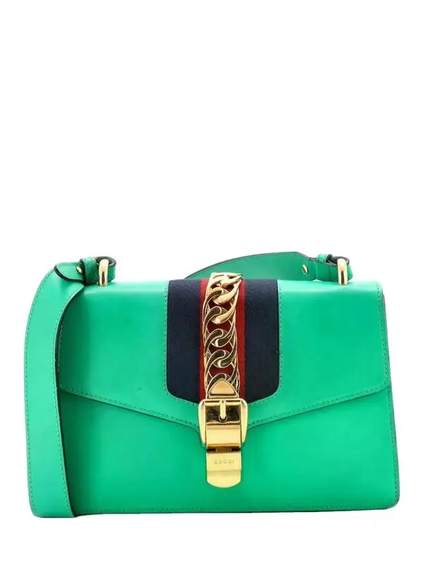 Gucci Sylvie Leather Small Shoulder Bag - Green