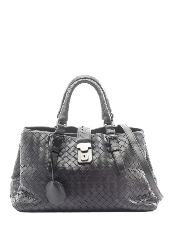 Bottega Veneta Small Intrecciato Rome Handbag - Black