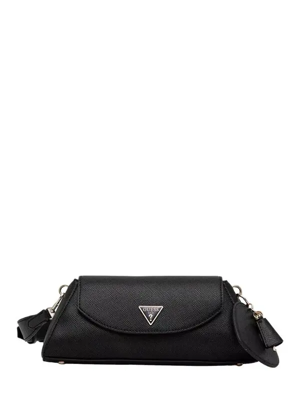 Guess Logo-plaque Crossbody Bag - Black