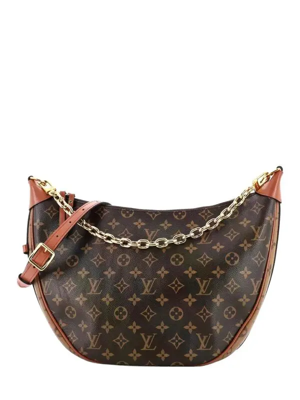 LOUIS VUITTON Loop Reverse Monogram Canvas Hobo Bag - Black
