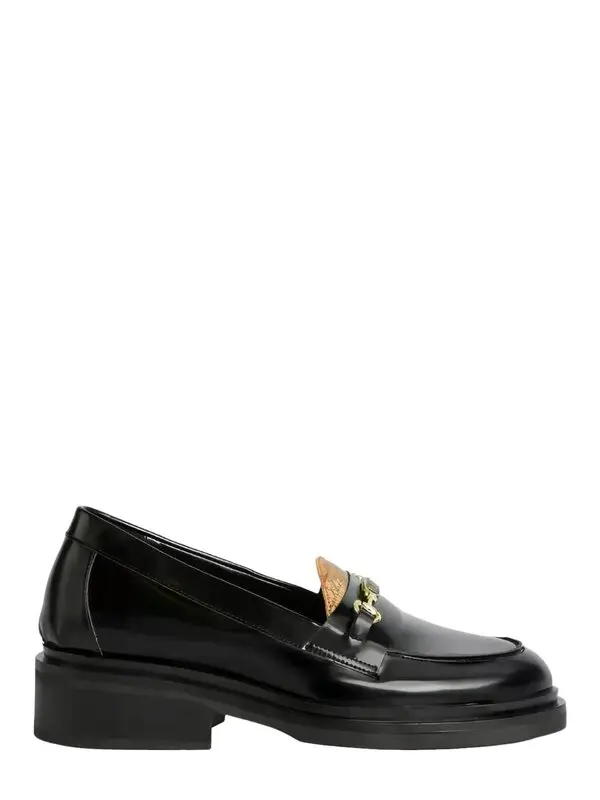 ALVIERO MARTINI 1° CLASSE Enamelled Horsebit Loafers - Black