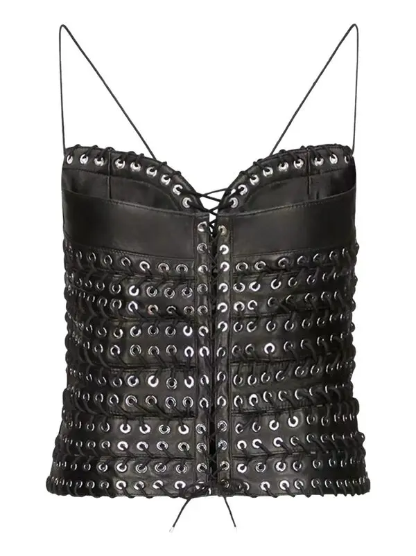 LUDOVIC DE SAINT SERNIN Lee Leather Top - Black