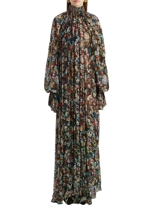 Khaite Edgar Floral-print Maxi Dress - Black