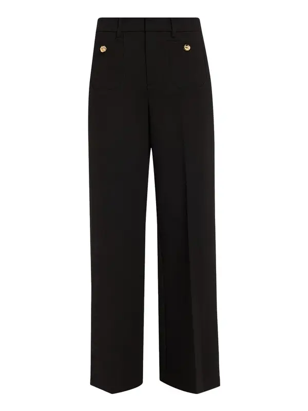 FRAME Le Slim Palazzo Trousers - Black