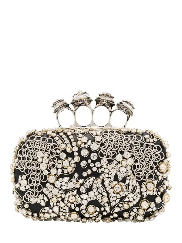 Alexander McQueen Spider Chain Mail Crystal Clutch - Blackwhite