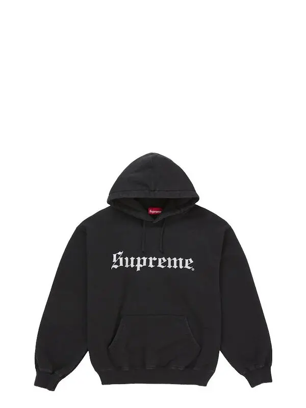 Supreme Washed Old English Hooded Sweatshirt - Black