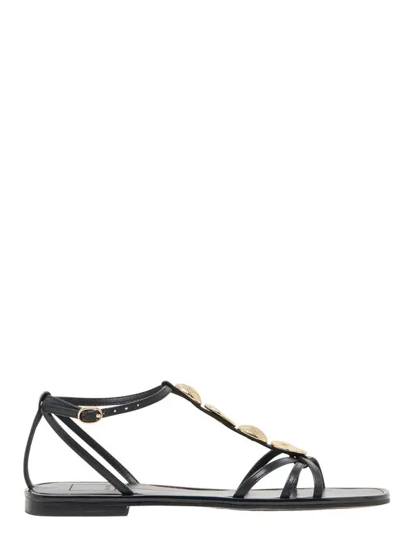 DOLCEVITA Faun Strappy Sandals - Black Leather