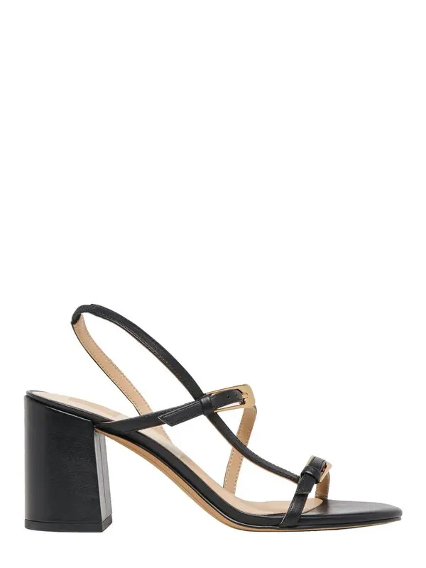 DOLCEVITA Faye Strappy Leather Block Heels - Black Leather