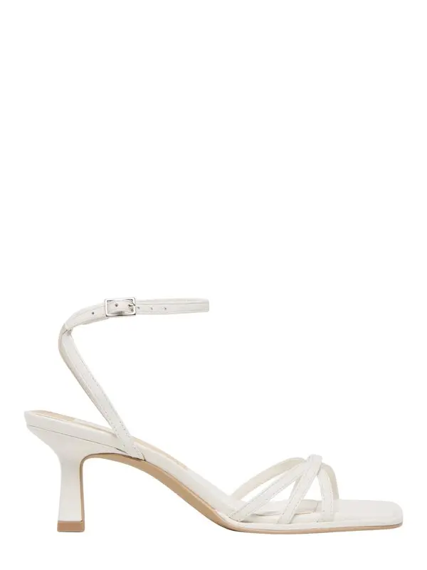DOLCEVITA Manji Mid-heel Strappy Sandals - True White Leather