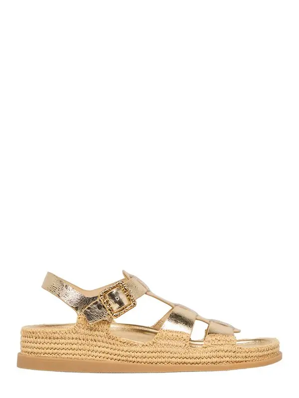 DOLCEVITA Shenna Sandals - Gold Distressed Leather