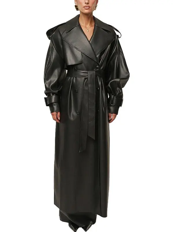 JLUXLABEL The Icon Pu Leather Coat - Black